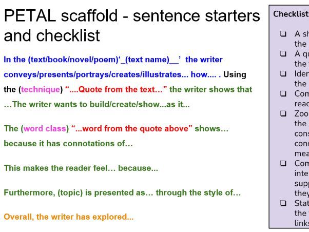 PETAL writing support | Teaching Resources