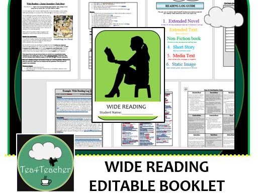 Wide Reading Booklet for Junior Secondary – Reading Log, Reading ...