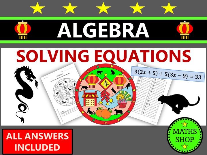 Chinese New Year Maths Solving Equations Algebra Teaching Resources