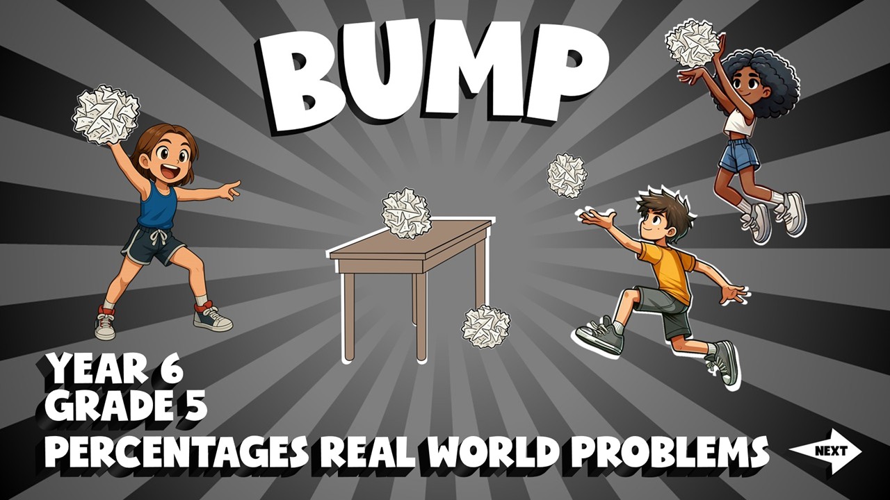 Percentages Real World Problems BUMP Maths Game | No-Prep Year 6 Review ...