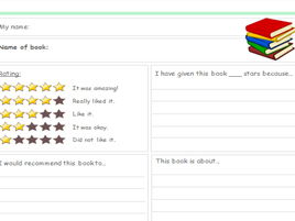 Book review template - Recommending booksread to their peers giving ...