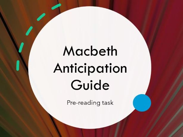 Macbeth Anticipation Guide | Teaching Resources