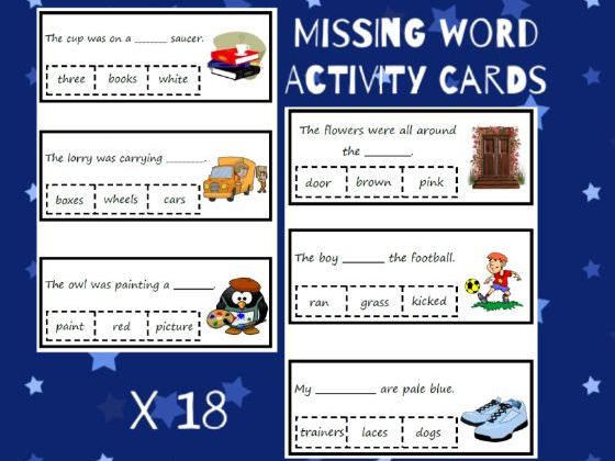 EYFS/YR1/SEN Missing Words Activity Cards x18 | Teaching Resources