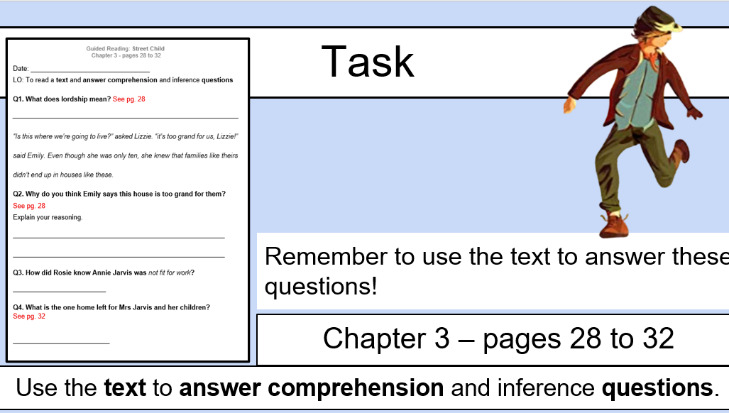 Guided Reading - Street Child - Berlie Doherty - Chapter 3 - Lesson 5 ...