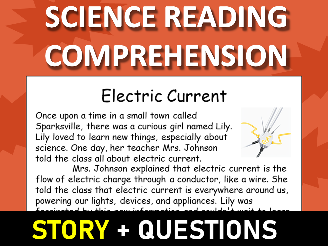 Electric Current Reading Science Story Comprehension Questions ...