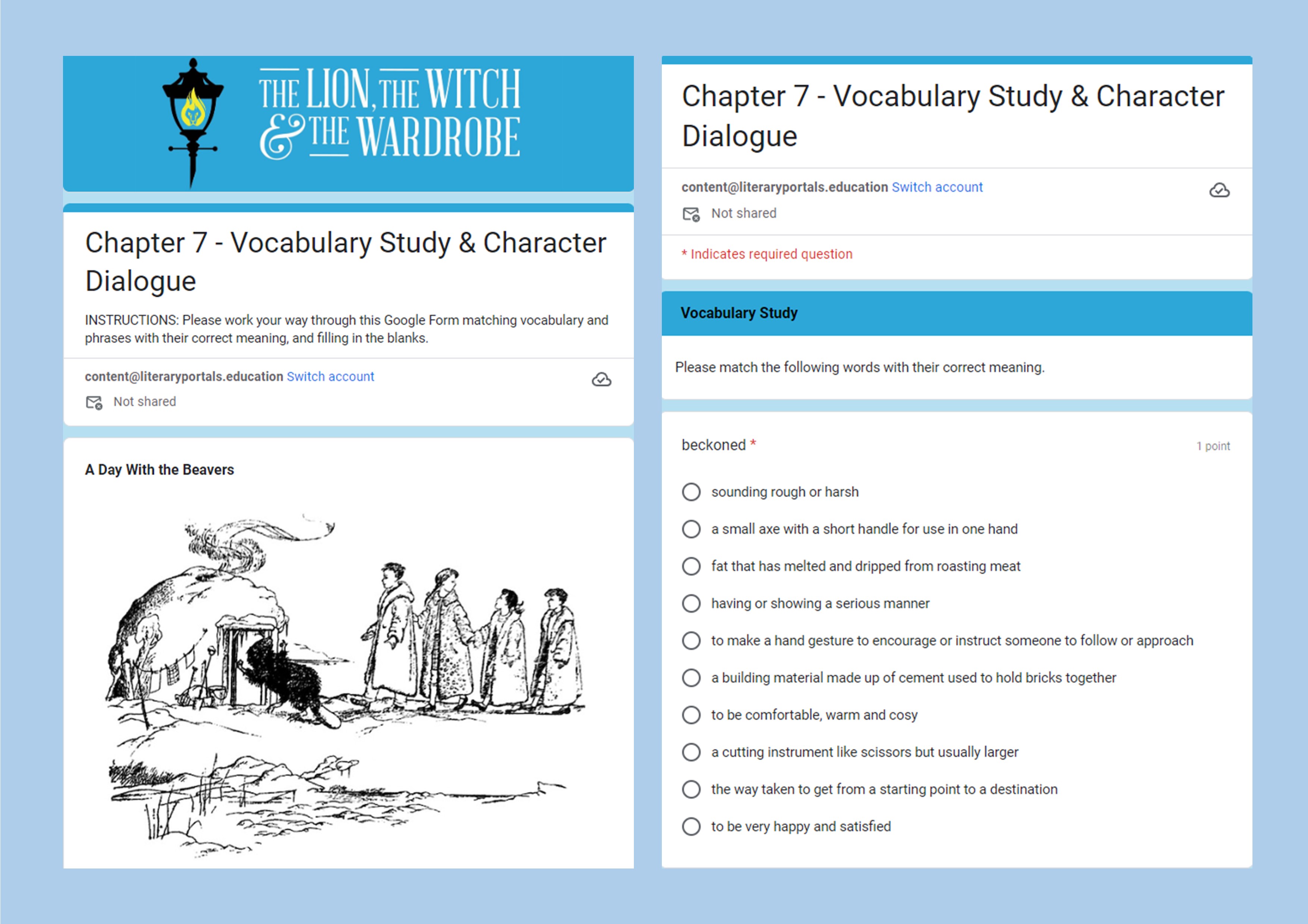 Vocabulary Study & Character Dialogue in The Lion, the Witch, and the ...