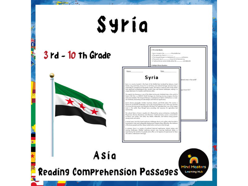 Asia Reading Comprehension Passages & Questions Worksheets Bundle#2 ...