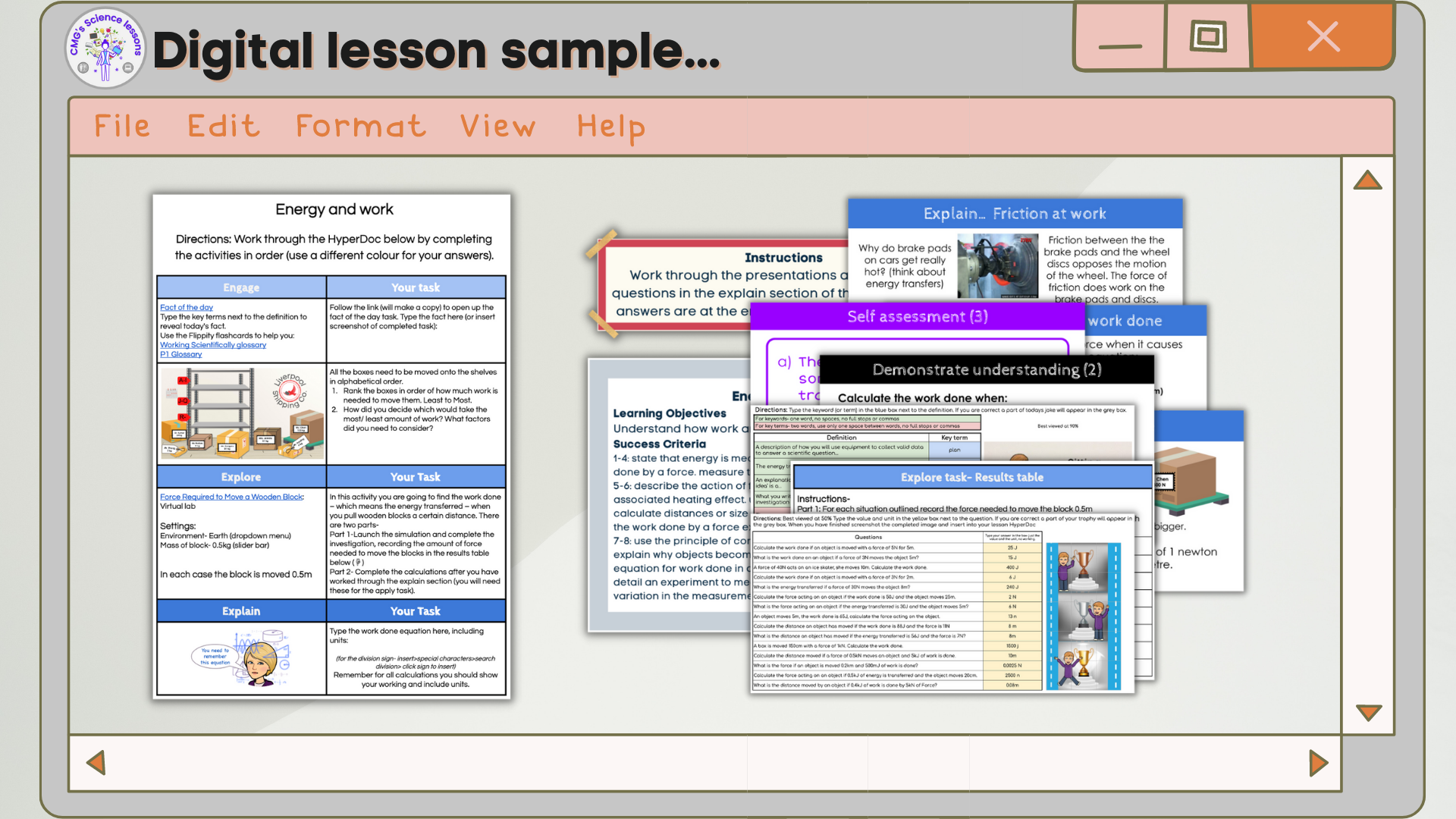 Energy and work done Distance learning | Teaching Resources