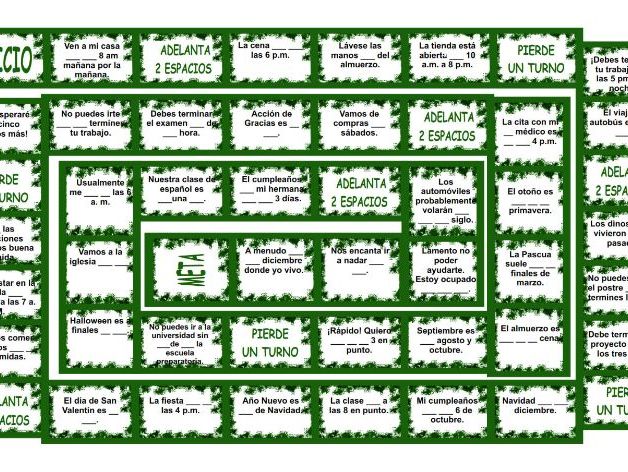 Time Prepositions Spanish 4 Worksheet-2 Game-1 Exam Bundle | Teaching ...
