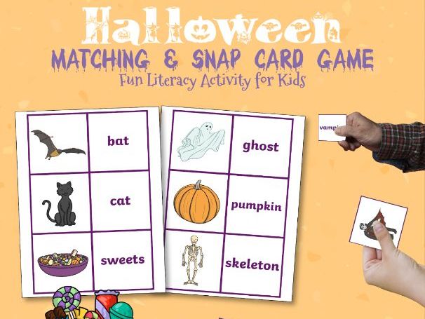 Halloween Matching & Snap Card Game | Fun Literacy Activity for Kids ...