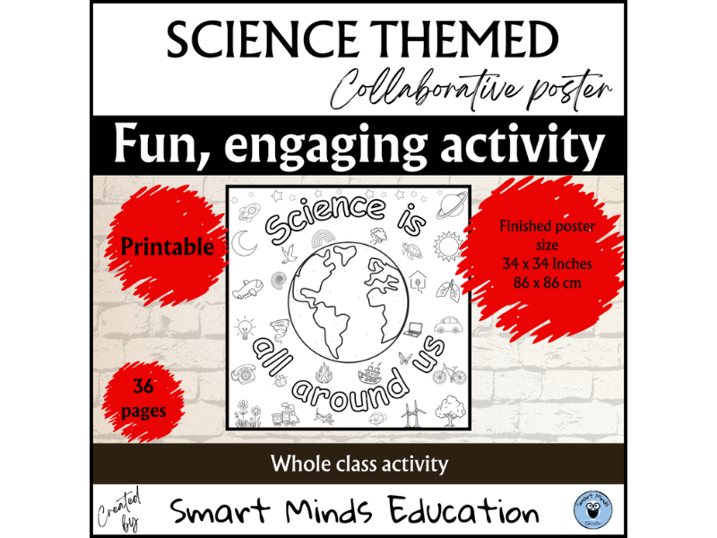 SCIENCE THEMED COLLABORATIVE POSTER | SCIENCE CLASSROOM DISPLAY ...