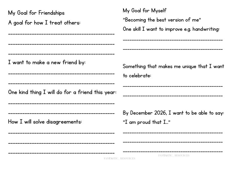 FREE 2026 Goal-Setting Mini Booklet | New Year Activity | My Learning ...