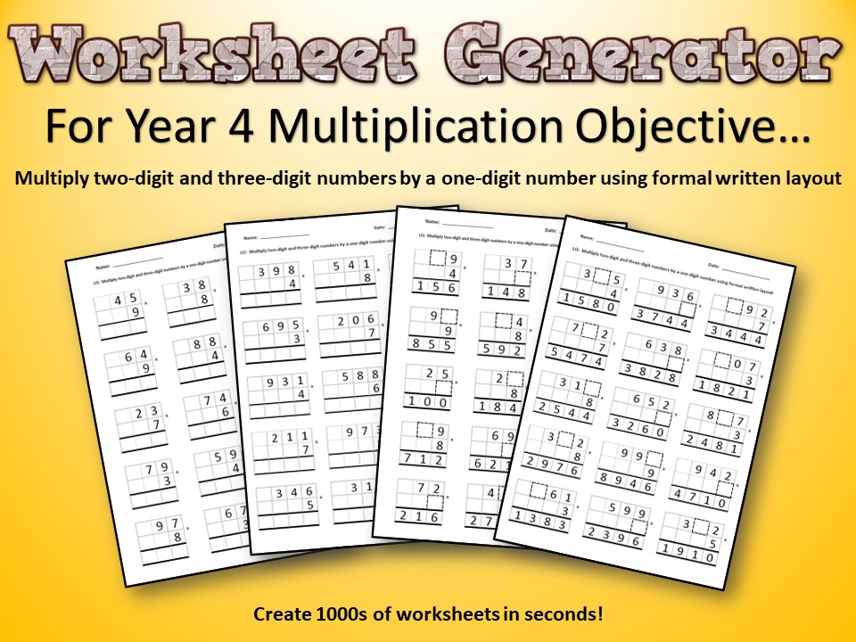 Multiply Two digit And Three digit Numbers By A One digit Number Using 