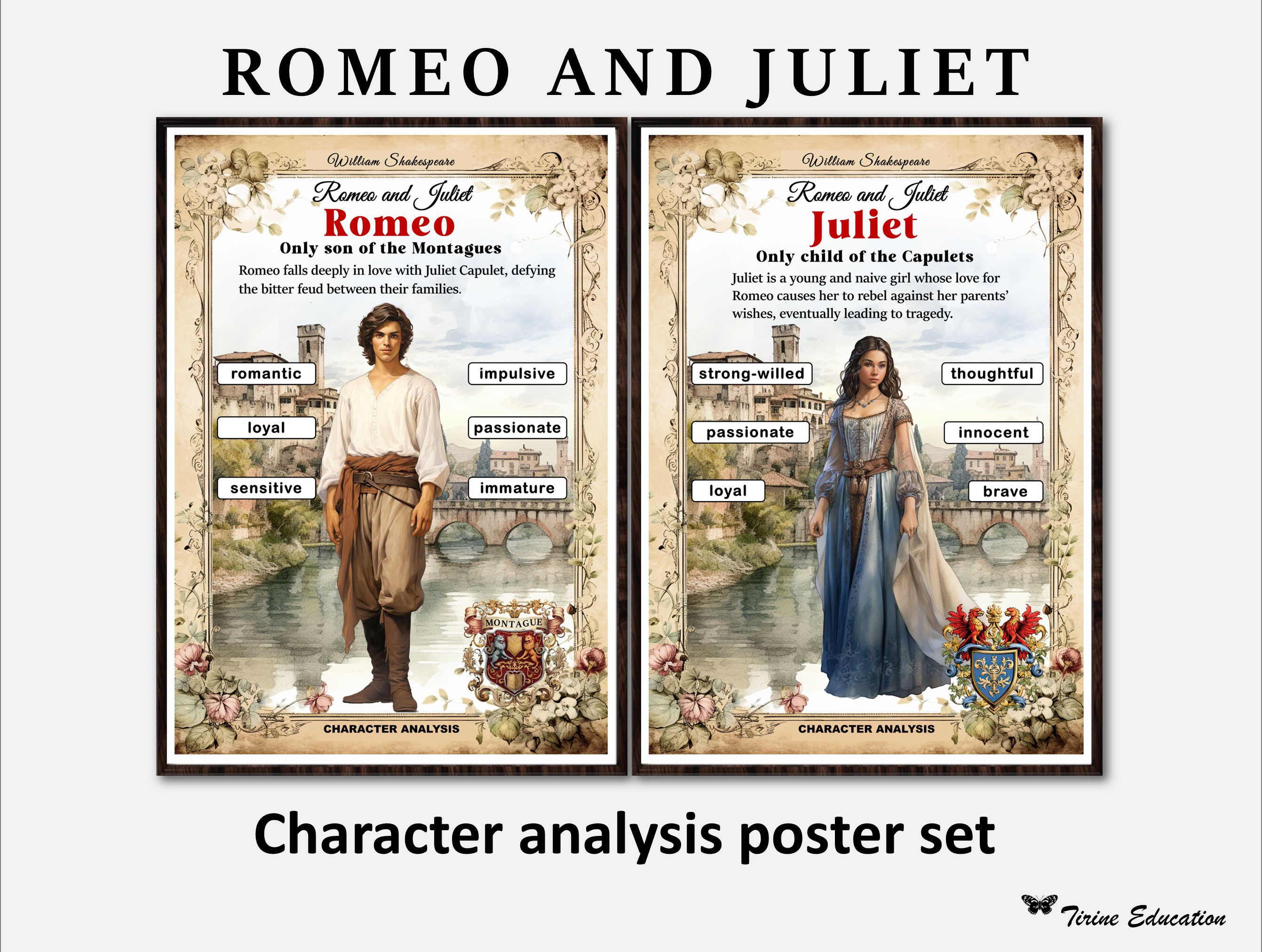Romeo and Juliet Character Analysis Posters | KS3 English Display ...