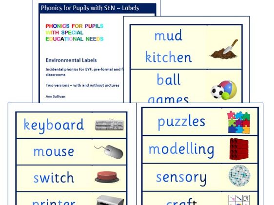 Environmental Labels For Incidental Phonics EYFS Pre formal SEN Environmental Labels For Incidental Phonics EYFS Pre formal SEN