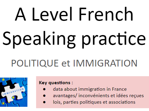 A Level French - immigration (knowledge organiser) | Teaching Resources