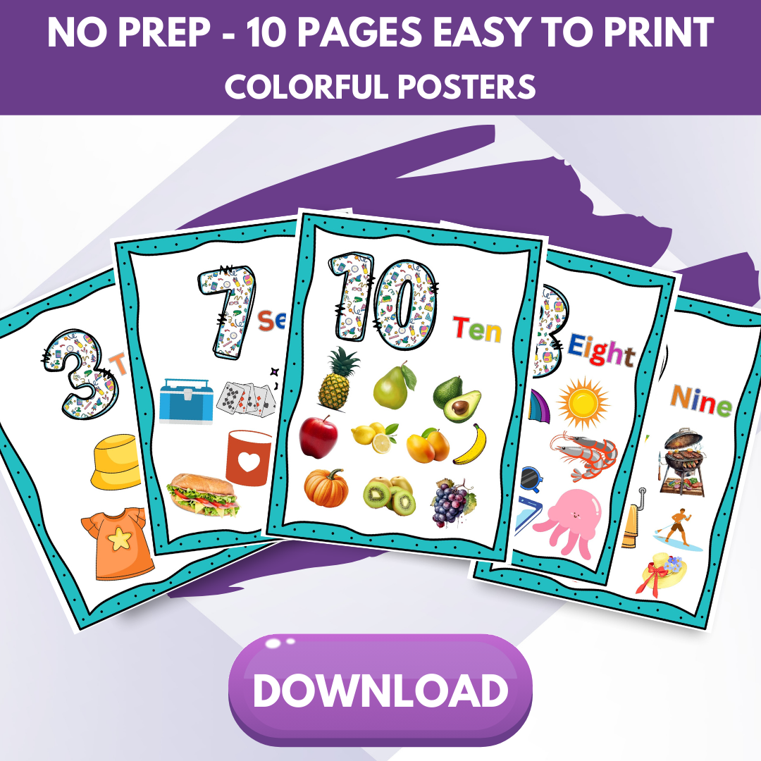 Engaging Number Posters - Colorful Classroom Decor | Teaching Resources