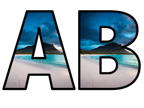 Beach Mountain Ocean Sea Sand Lettering Set Display Title Letters ...