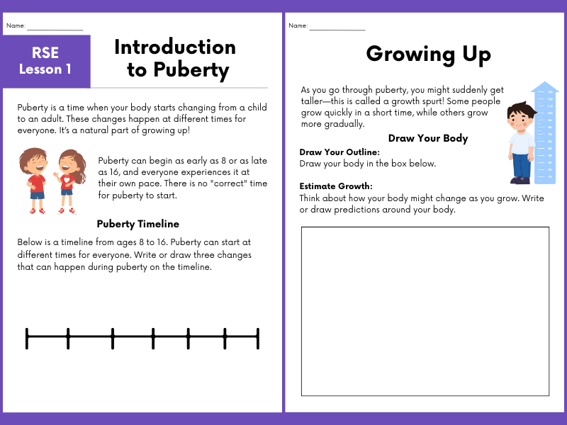 Relationships and Sex Education (RSE) - Year 4 - Introduction to Puberty | Teaching Resources