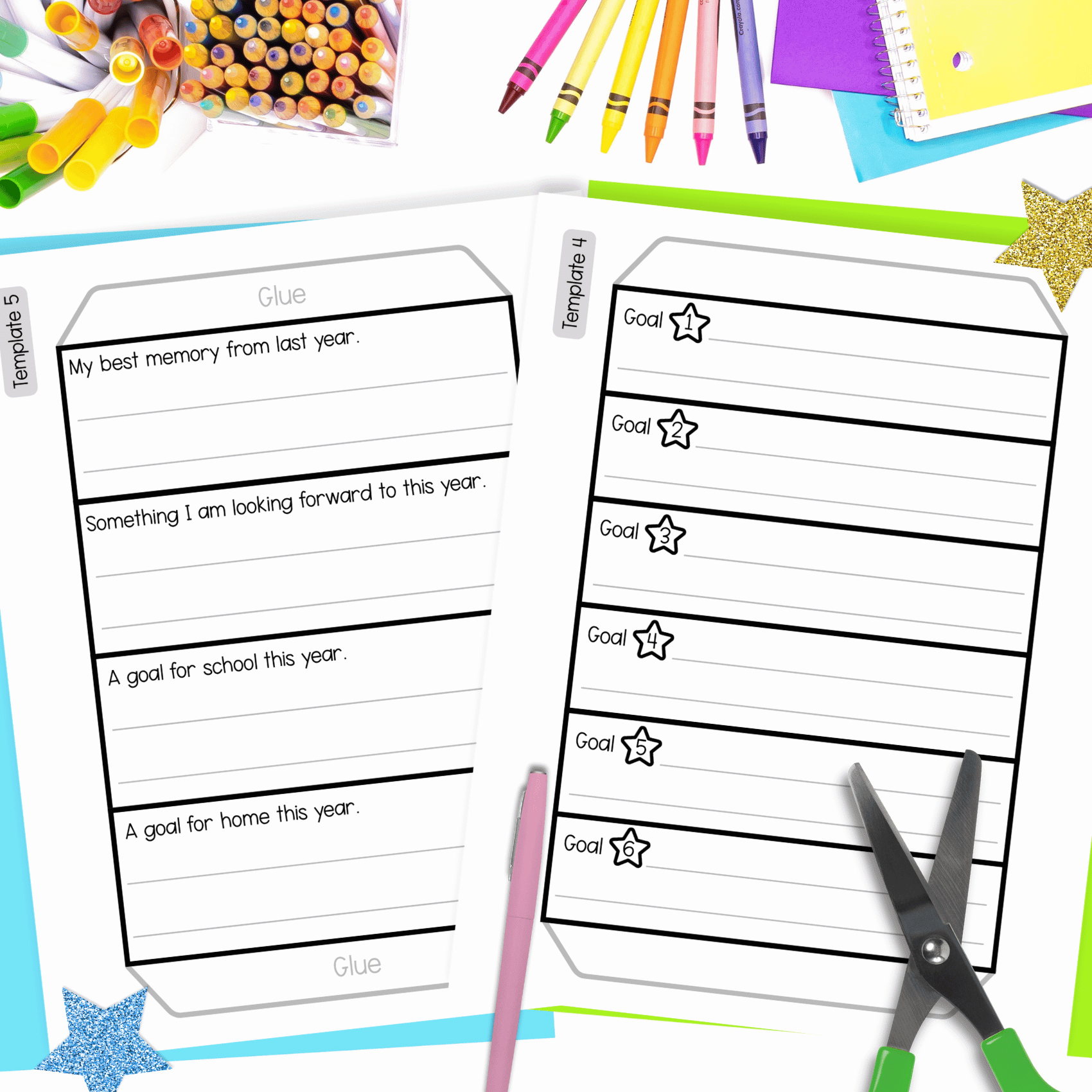 New Year disco ball goal setting January writing craft activity KS2 ...