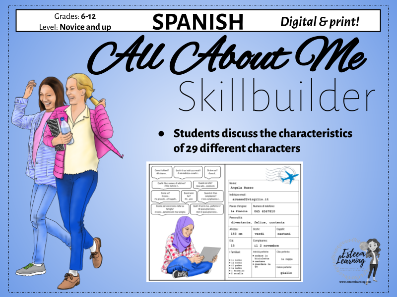 Character Cards for Speaking Practice - All About Me Skillbuilder ...