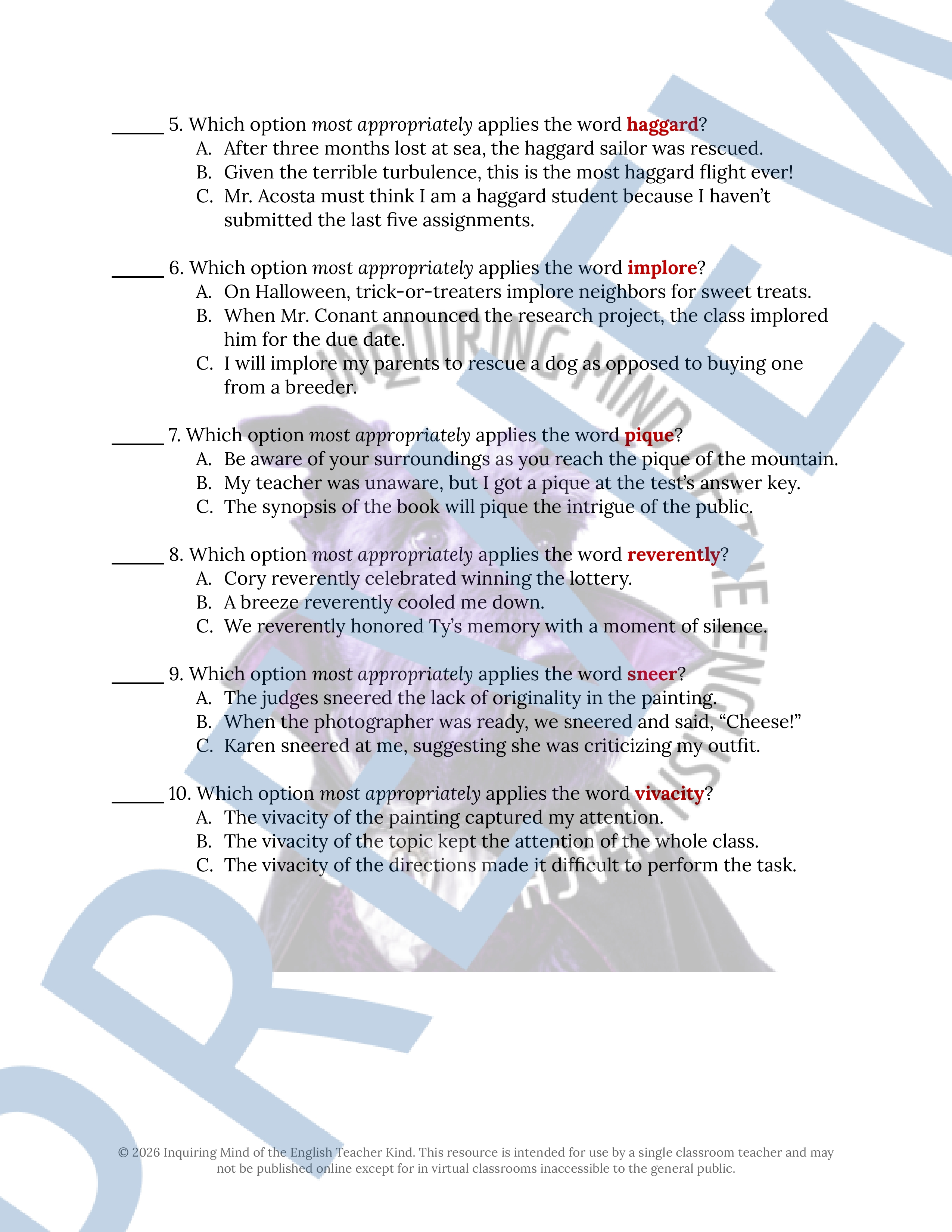 Dracula Chapters 5, 6, and 7 Vocabulary Worksheet, Crossword Puzzle ...