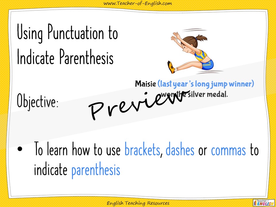 Using Punctuation to Indicate Parenthesis - Years 5 and 6 | Teaching ...