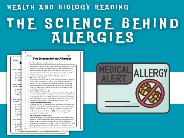 The Science Behind Allergies - Health Reading Worksheet | Teaching ...