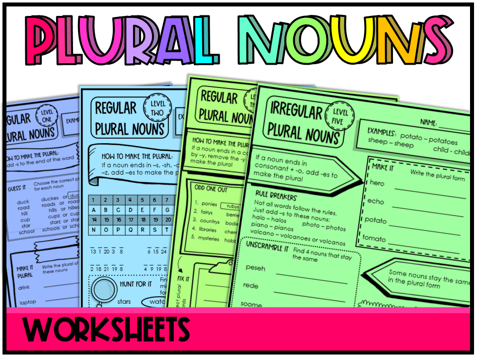Regular And Irregular Plural Nouns Worksheets For Grammar Practice Year