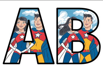 Heroes Dramatic Role Play Center Area Lettering Set Display Title ...