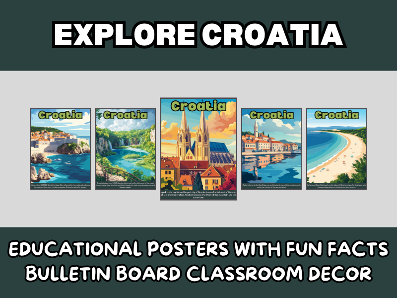 Explore Croatia Europe – Educational Posters with Fun Facts | Bulletin ...