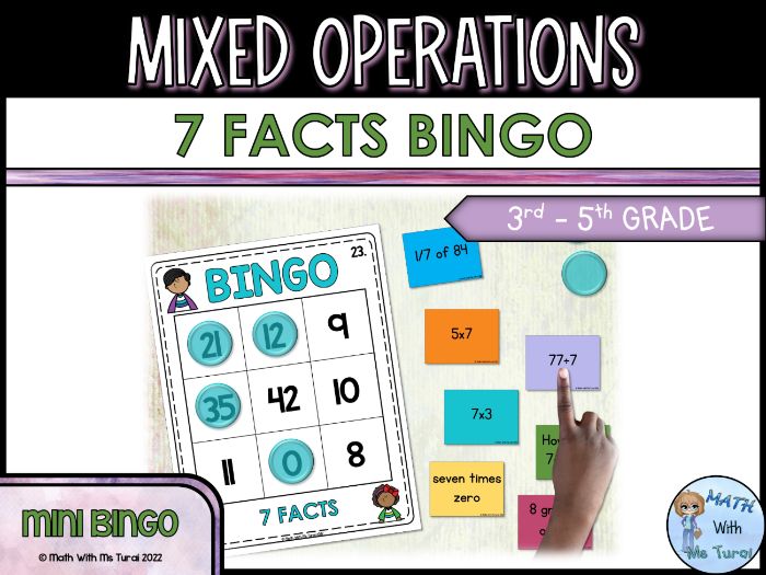 Multiplication and Division Fact Fluency Mini Bingo | 7 Facts ...