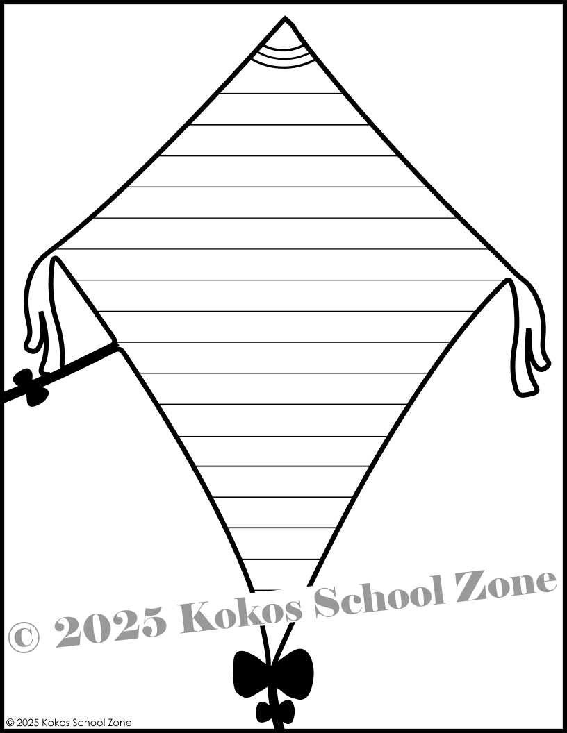 Kite Writing Paper Printable Templates (Spring Writing Activities ...
