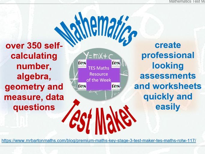 Mathematics Test Maker | Teaching Resources