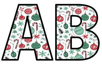 Christmas Baubles XMAS Lettering Set Display Title Letters Numbers ...