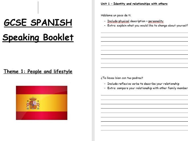 General conversation - speaking booklet preparation (Spanish GCSE new ...