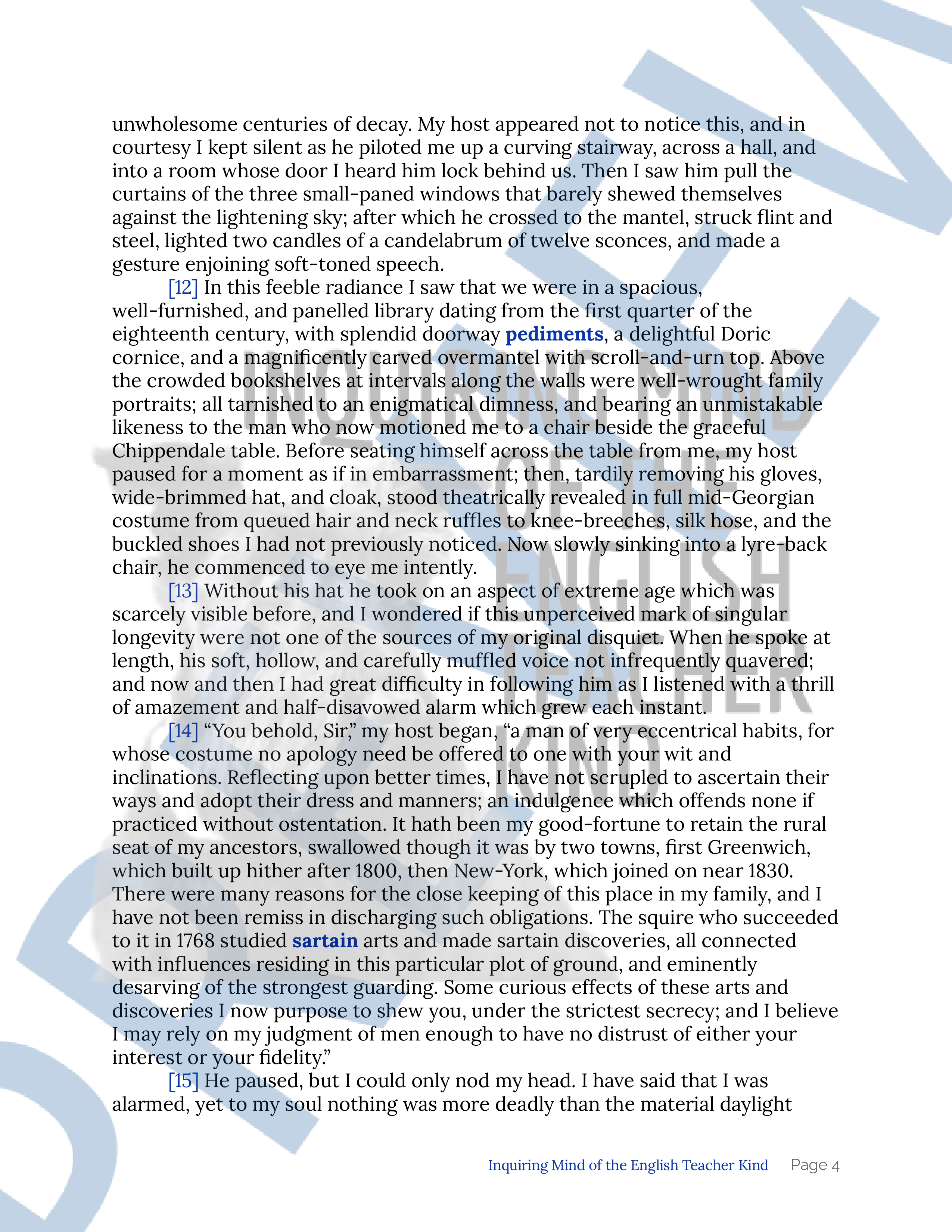 "He" by H.P. Lovecraft Quiz and Answer Key | Fantasy Literature ...