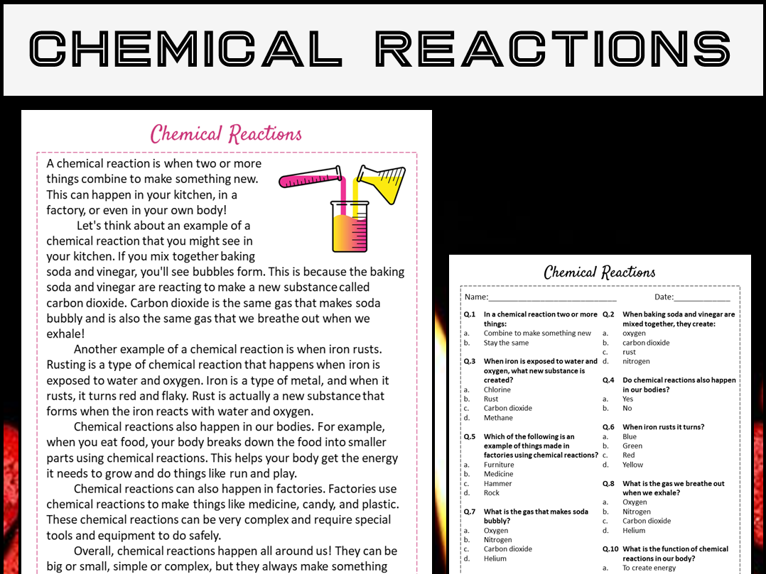 Chemical Reactions For Students At Evie Rounsevell Blog
