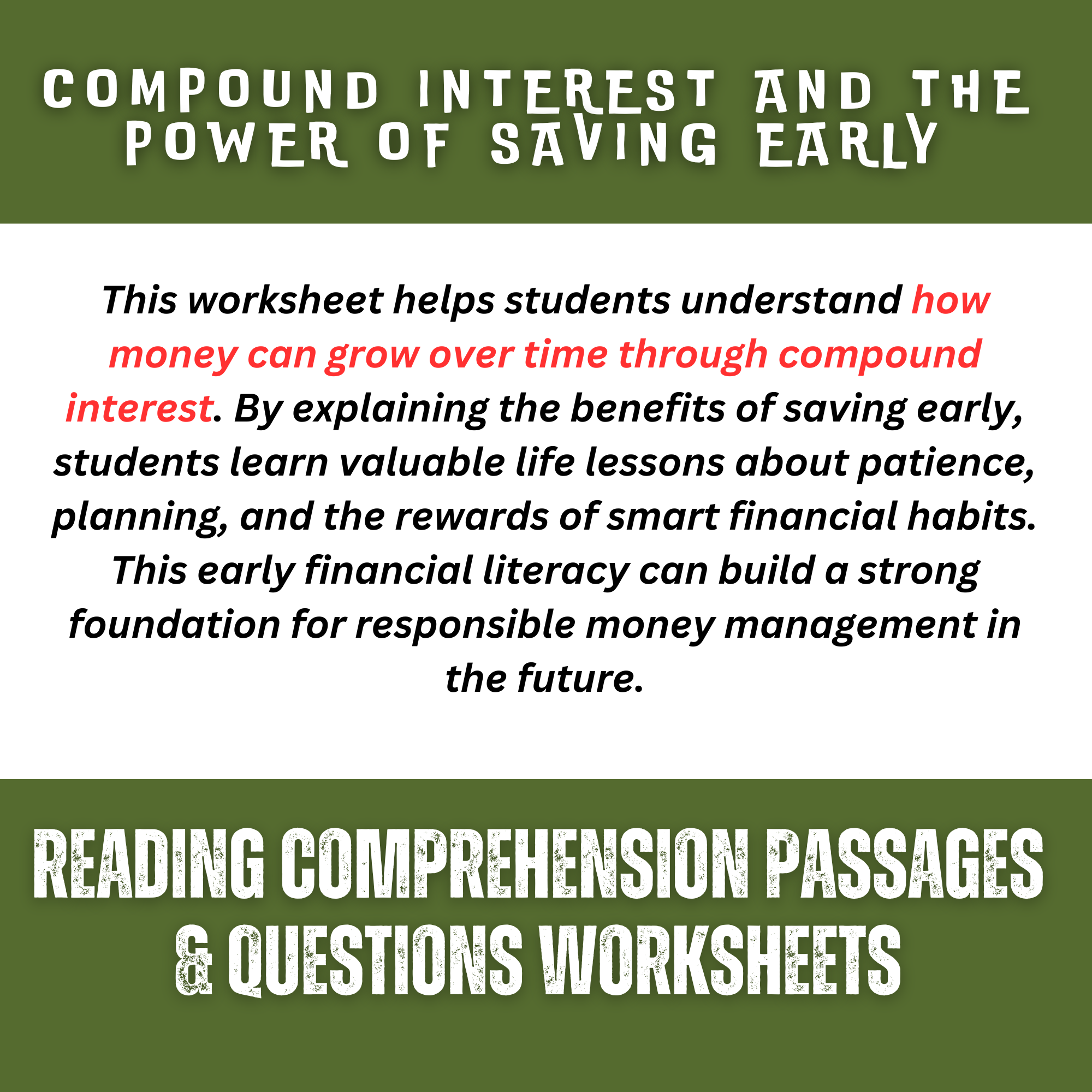 Compound Interest and the Power of Saving Early - Economics Reading ...