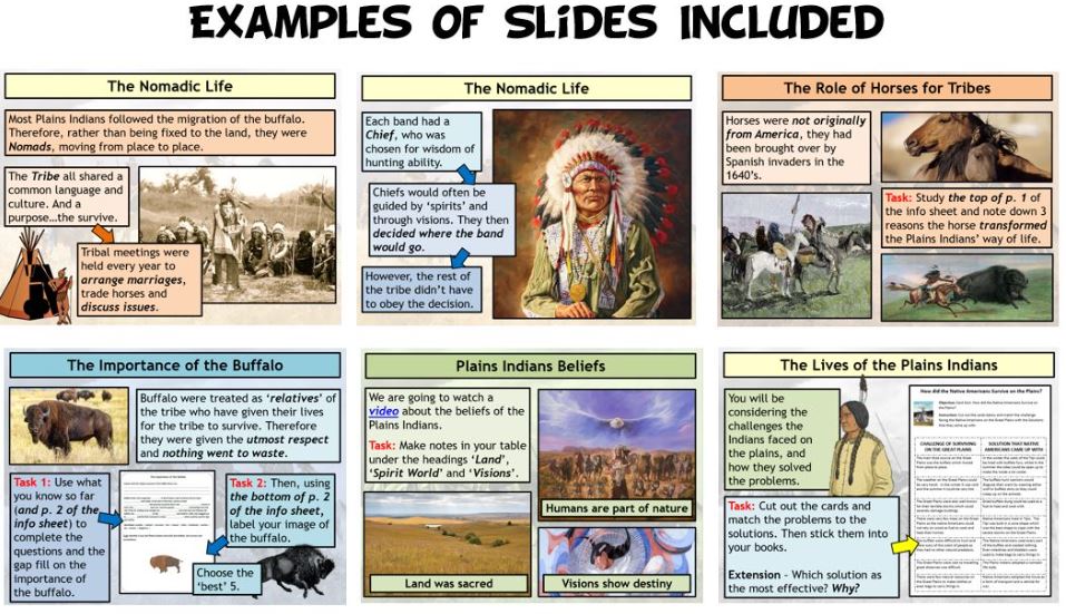 GCSE American West L2 & L3 - Lives of the Plains Indians | Teaching ...
