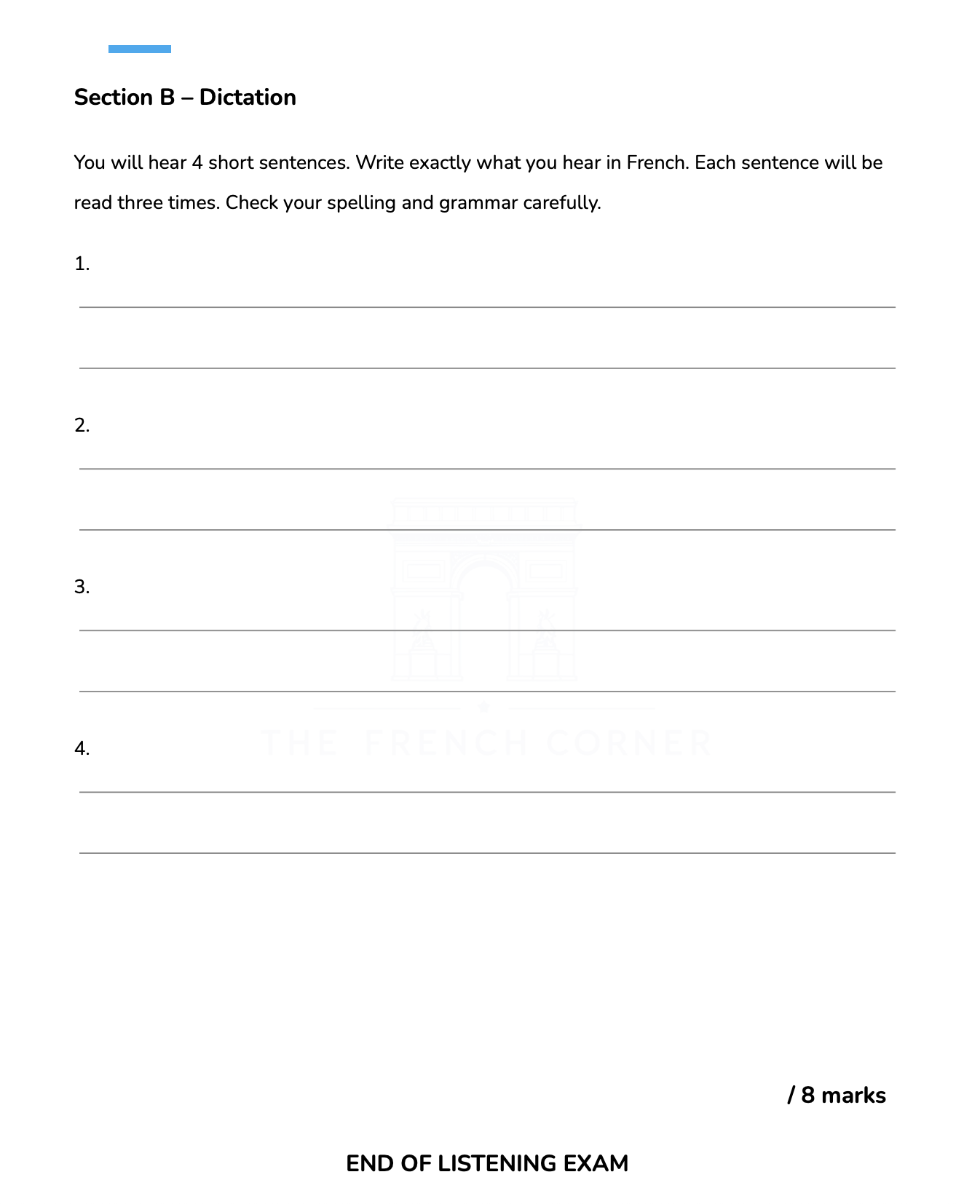 2026 AQA GCSE French Foundation Listening Paper 3.3 Environment ...