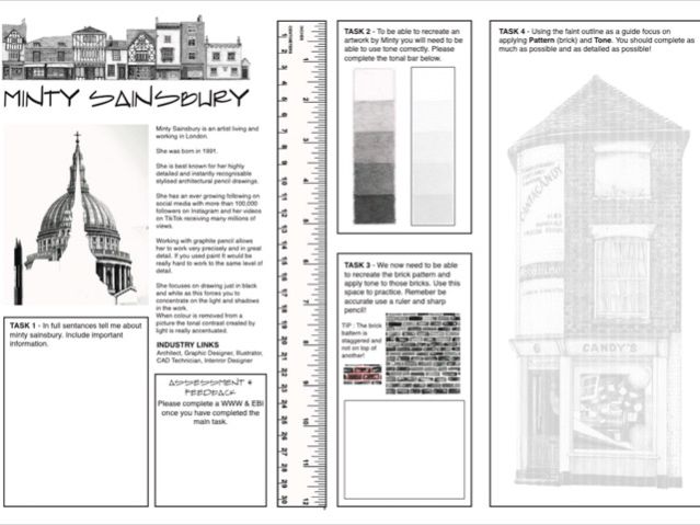 Art Tonal Architecture Worksheet | Teaching Resources