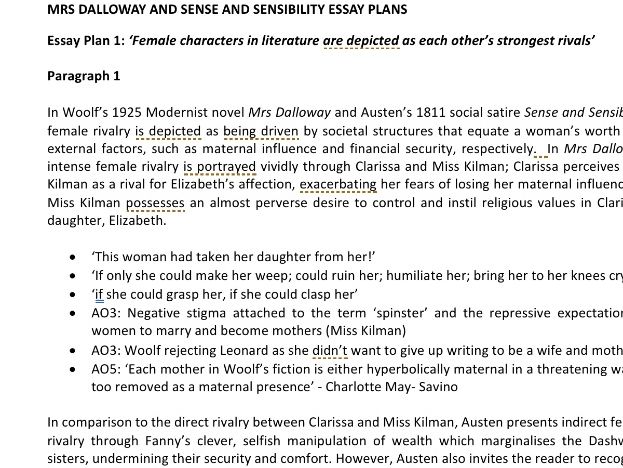 A LEVEL OCR ENGLISH LIT ESSAY PLANS | Teaching Resources