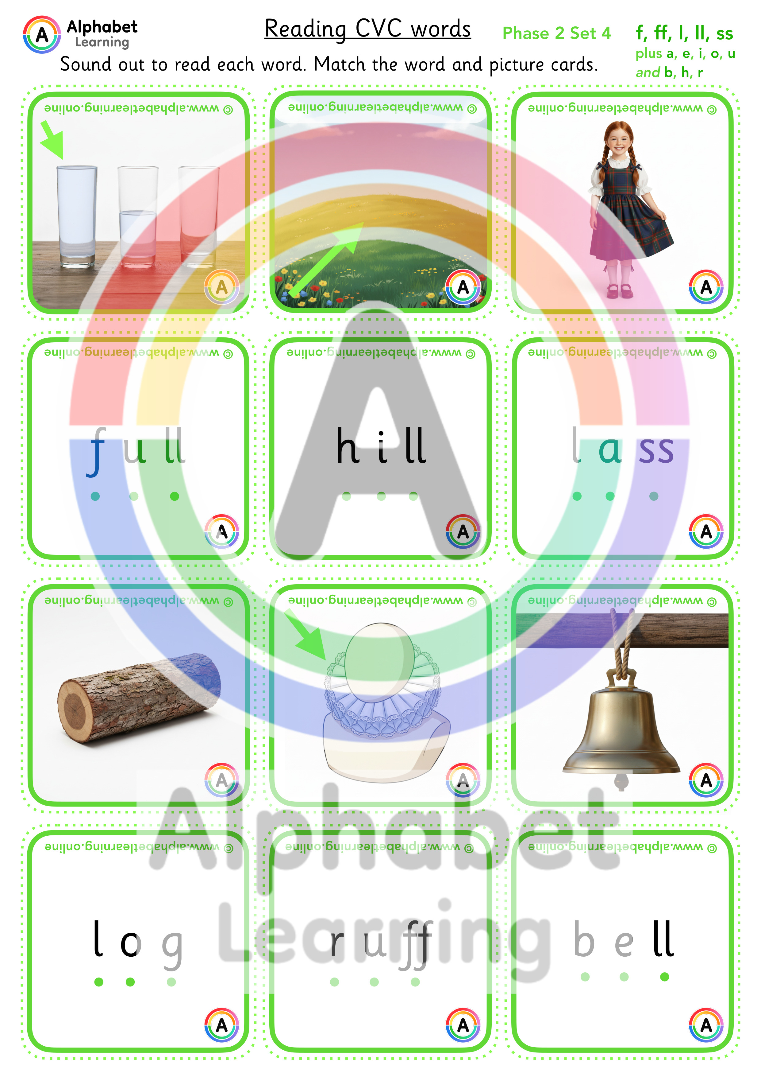 Phase 2 Phonics CVC Word & Picture Matching Cards | Teaching Resources