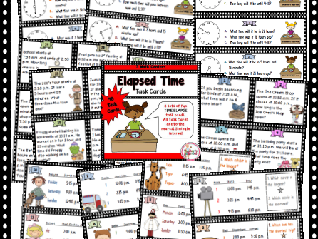 Elapsed Time Task Cards | Teaching Resources