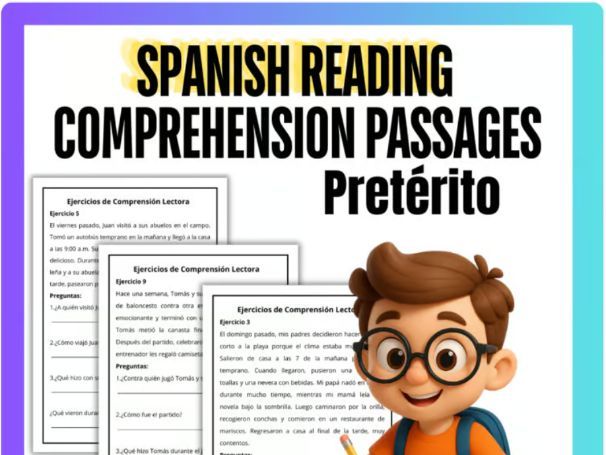 Spanish Reading Comprehension Passages | Preterite Tense Worksheets ...