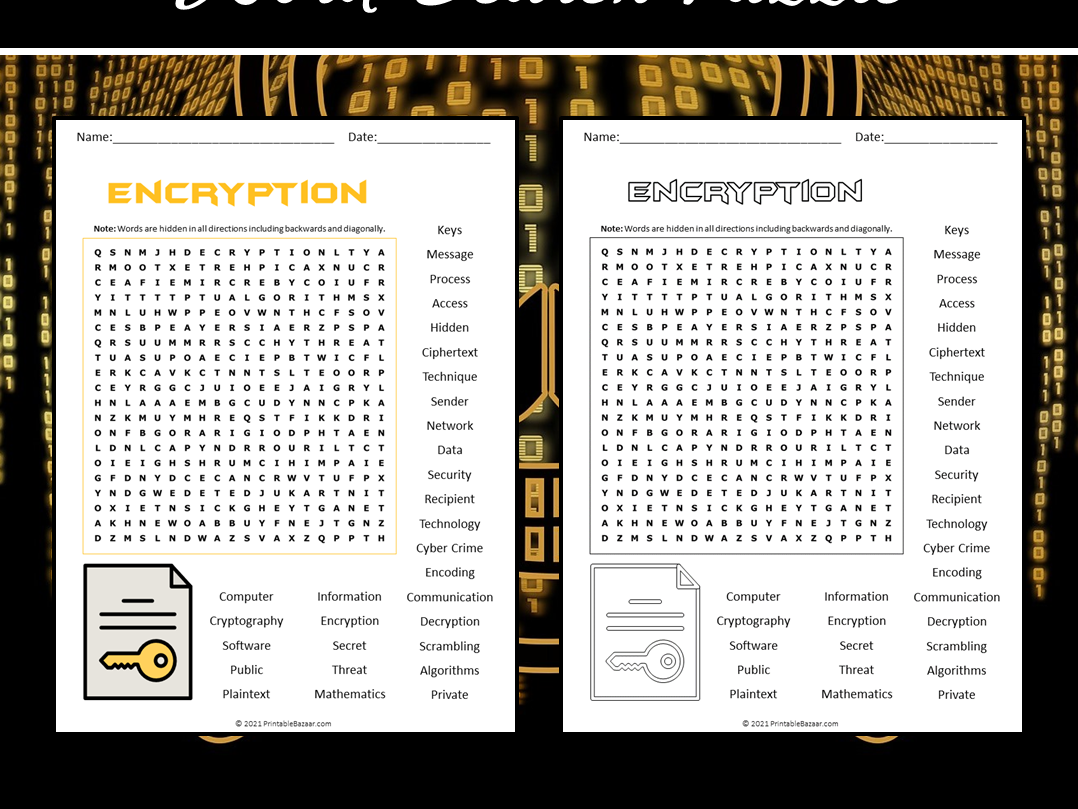 Encryption Word Search Puzzle | Teaching Resources