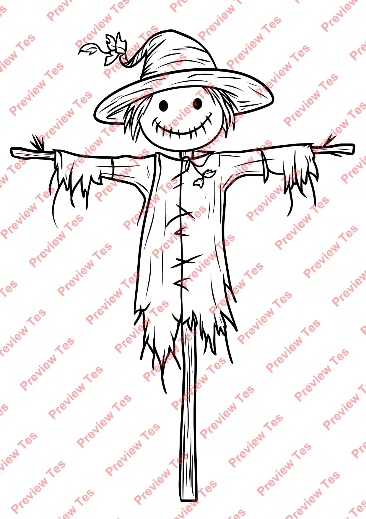 Scarecrow Colouring Pages | 10 Autumn Harvest Worksheets for Farm ...