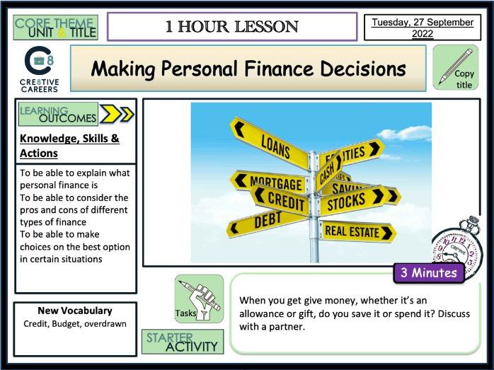 Personal Finance Decisions | Teaching Resources