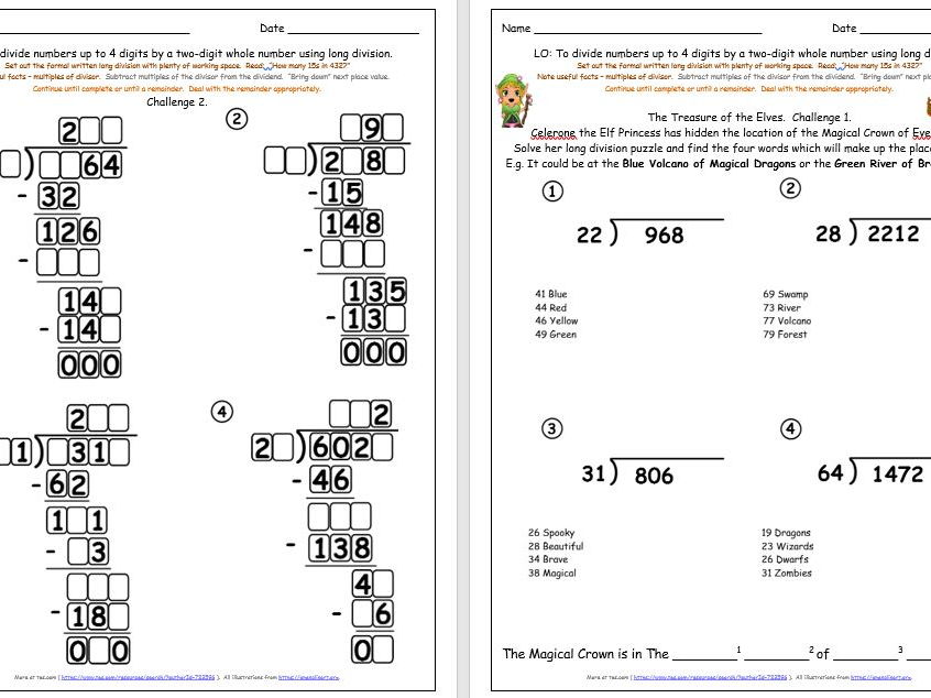 Grade 6 Math Worksheets Division By 1 Digit Divisor No Remainder K5